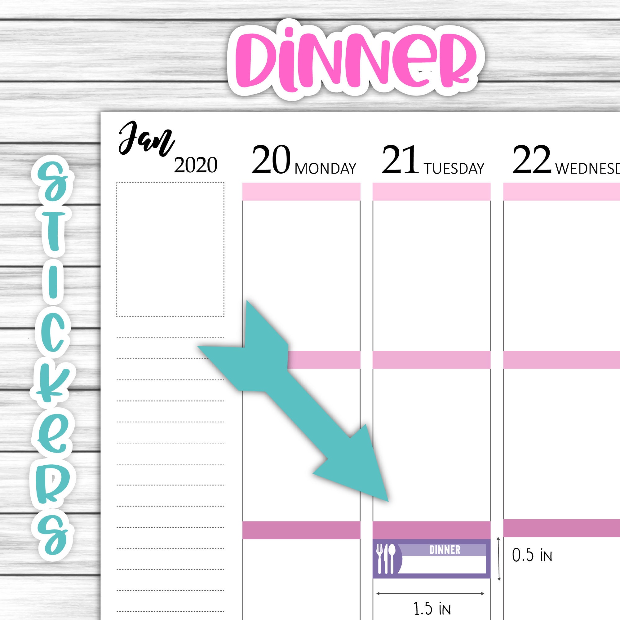 Printable Dinner Stickers Meal Planner Stickers Erin Condren | Etsy