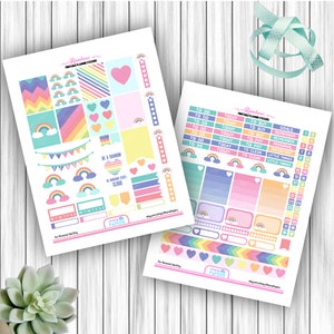Pastel Rainbow Printable Planner Weekly Kit - Erin Condren Vertical ...