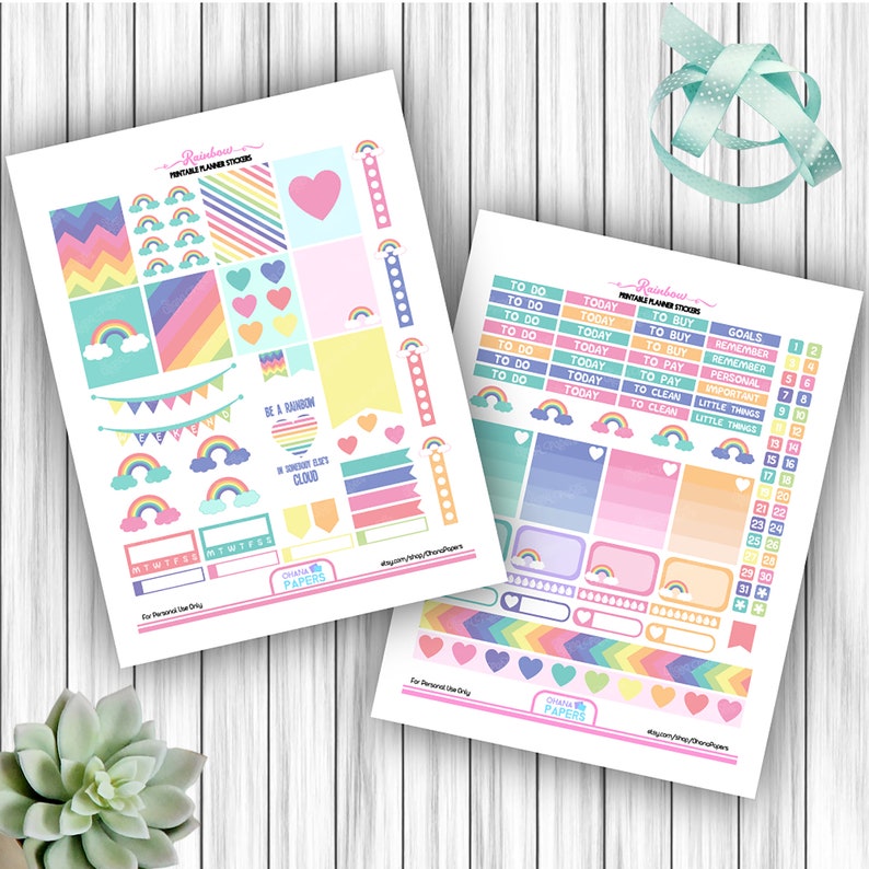 Pastel Rainbow Printable Planner Weekly Kit Erin Condren - Etsy