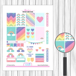 Pastel Rainbow Printable Planner Weekly Kit - Mambi Happy Planner | HP ...