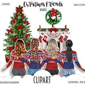 Christmas Friends Clipart: Personalized Holiday PNG Portrait Creator ...