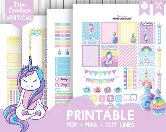 Pastel Rainbow Printable Planner Weekly Kit Erin Condren | Etsy