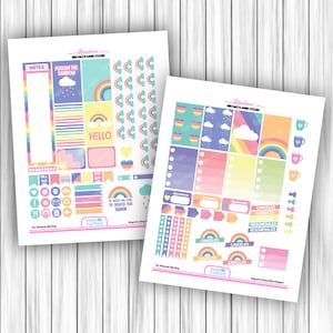 Pastel Rainbow Printable Planner Weekly Kit - Mambi Happy Planner | HP ...