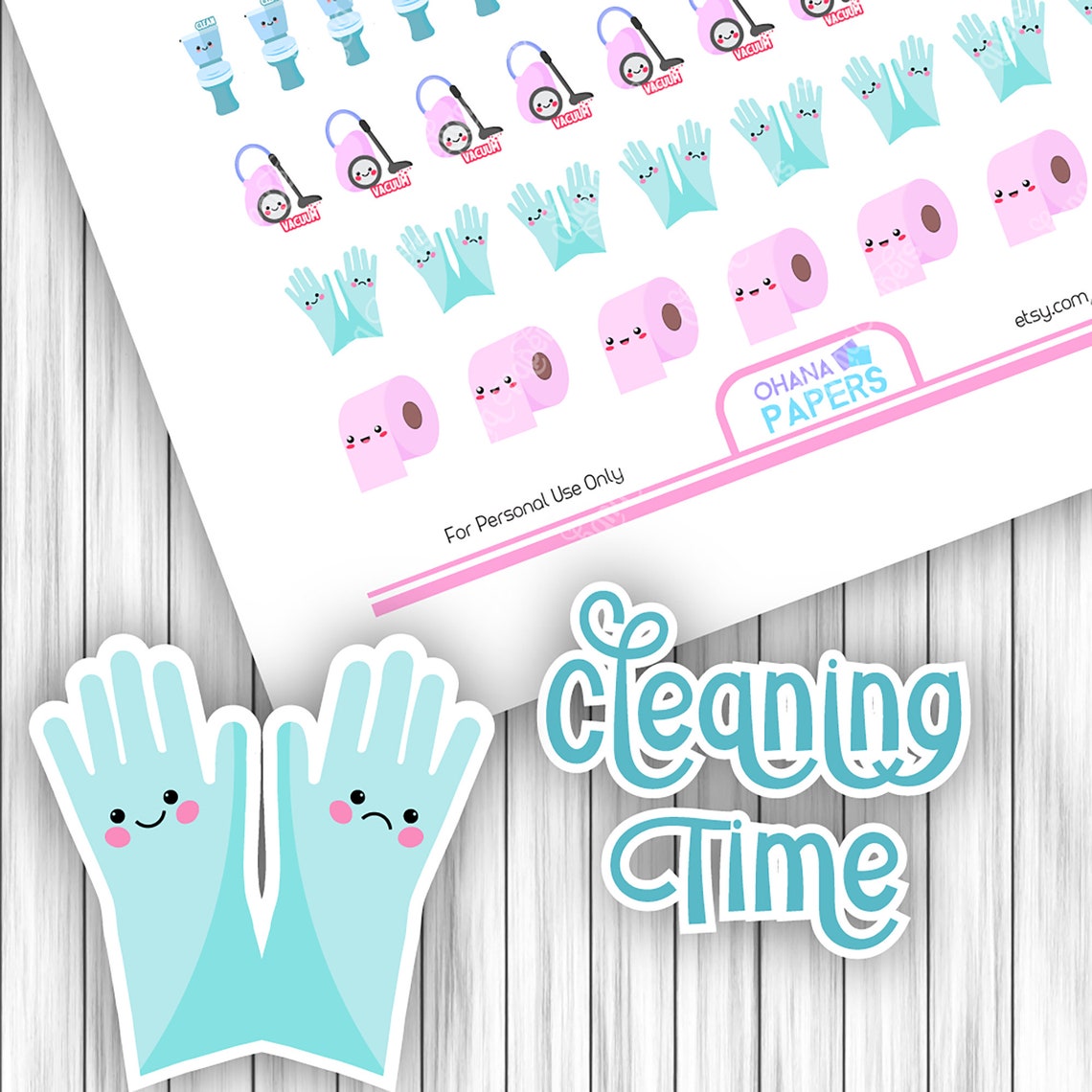 Cleaning Planner Stickers Printable Chore Stickers Chore - Etsy