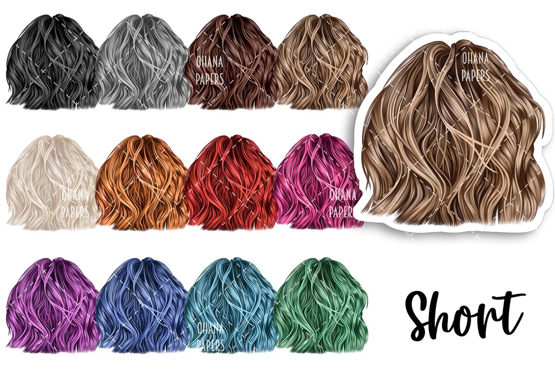 Hair Clipart Messy Bun Hair PNG Custom Character Hairstyles - Etsy