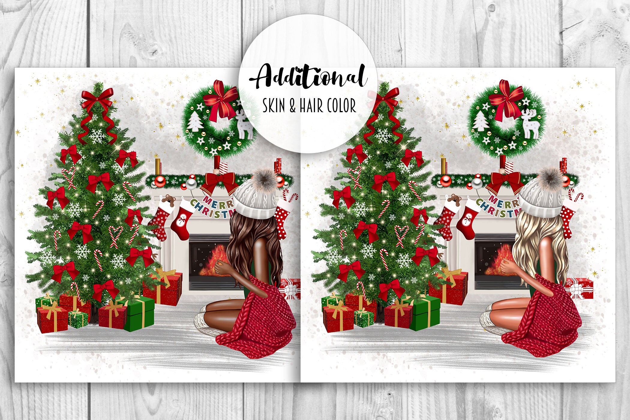 CHRISTMAS Digital Paper Pack Winter Seamless Pattern Fashion | Etsy