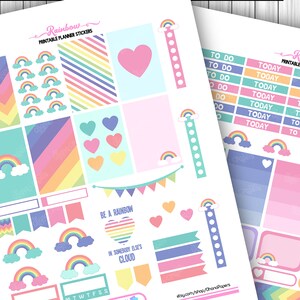Pastel Rainbow Printable Planner Weekly Kit - Mambi Happy Planner | HP ...