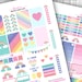 Pastel Rainbow Printable Planner Weekly Kit Mambi Happy Planner HP ...