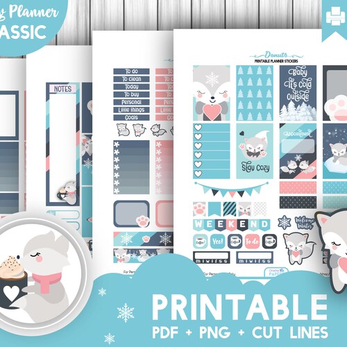 WINTER Happy Planner Printable Stickers Weekly Kit Winter - Etsy
