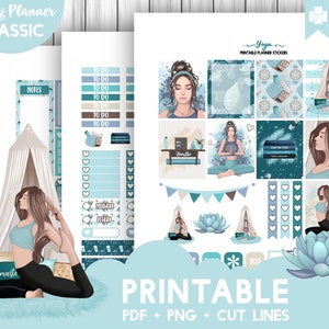 PRINTABLE Yoga Planner Stickers, Happy Planner Weekly Kit, Meditation ...