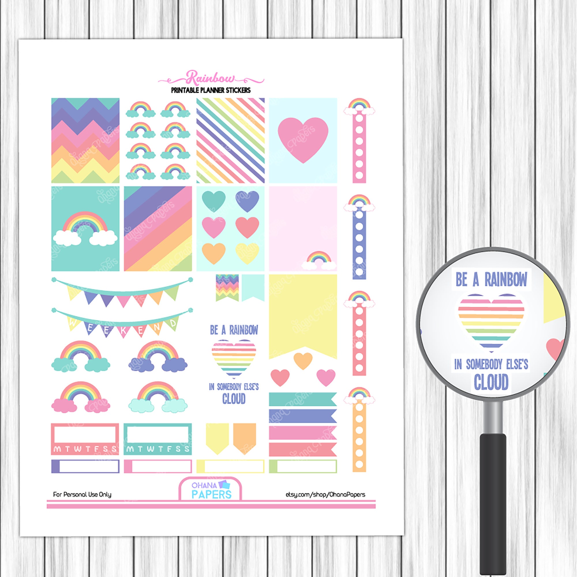 Pastel Rainbow Printable Planner Weekly Kit Erin Condren - Etsy