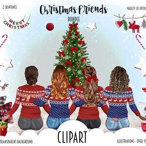 Christmas Friends Clipart: Personalized Holiday PNG Portrait Creator ...