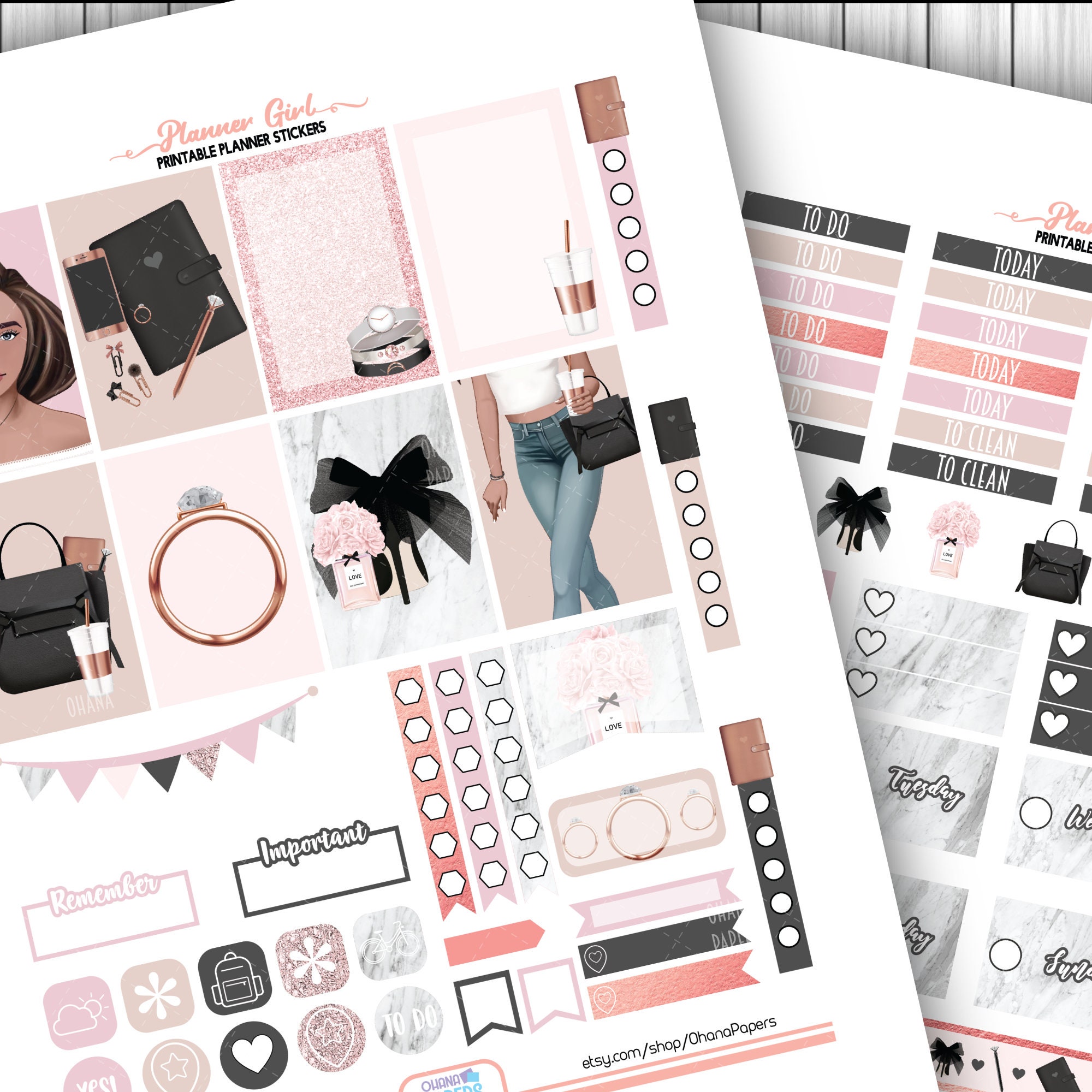 PLANNER GIRL Printable Planner Stickers Happy Planner Classic - Etsy