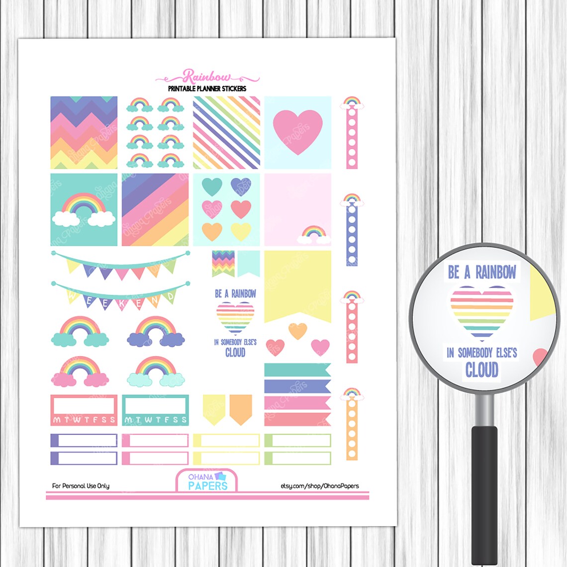 Pastel Rainbow Printable Planner Weekly Kit Erin Condren | Etsy