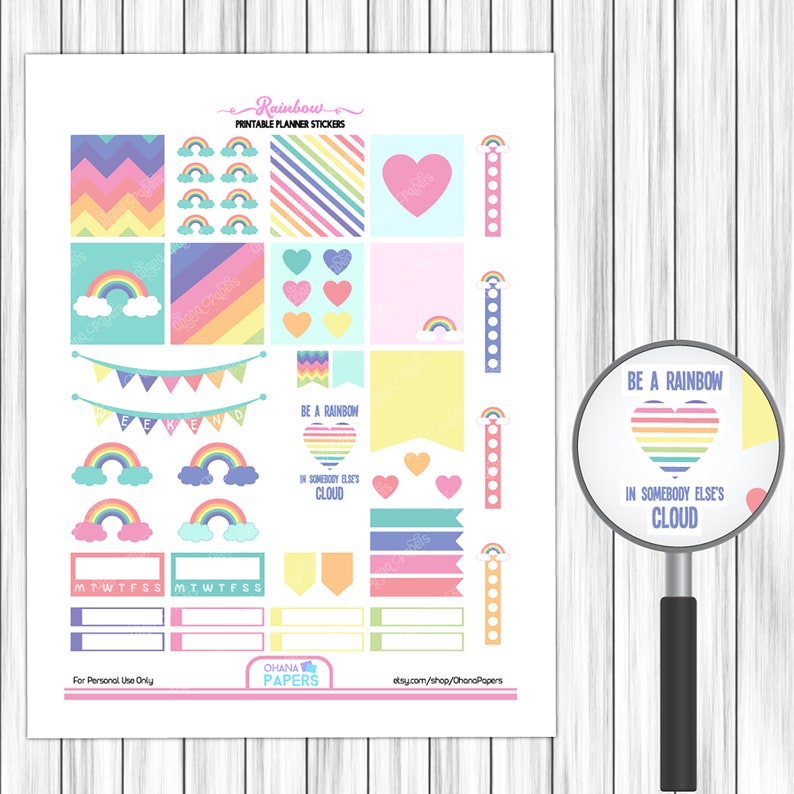 Pastel Rainbow Printable Planner Weekly Kit Erin Condren - Etsy
