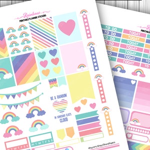 Pastel Rainbow Printable Planner Weekly Kit - Erin Condren Vertical ...