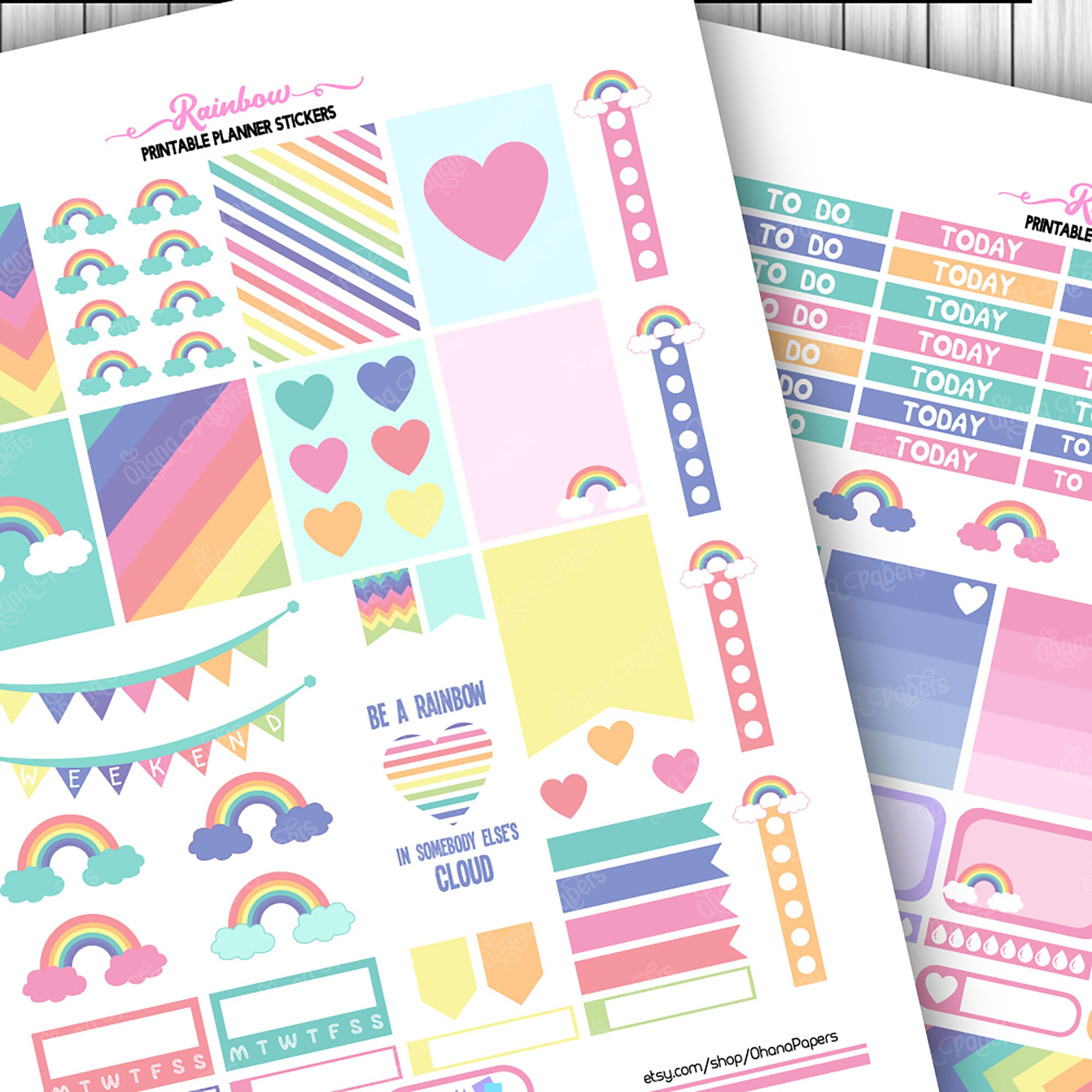 Pastel Rainbow Printable Planner Weekly Kit Erin Condren - Etsy