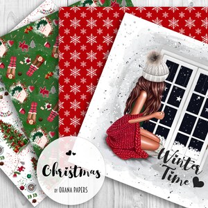 CHRISTMAS Digital Paper Pack, Winter Seamless Pattern, Fashion ...