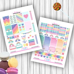 Pastel Rainbow Printable Planner Weekly Kit - Mambi Happy Planner | HP ...