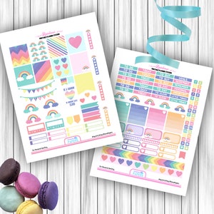 Pastel Rainbow Printable Planner Weekly Kit Erin Condren Horizontal ...