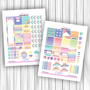 Pastel Rainbow Printable Planner Weekly Kit Erin Condren - Etsy