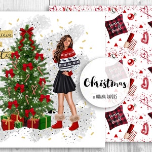CHRISTMAS Digital Paper Pack, Winter Seamless Pattern, Fashion ...