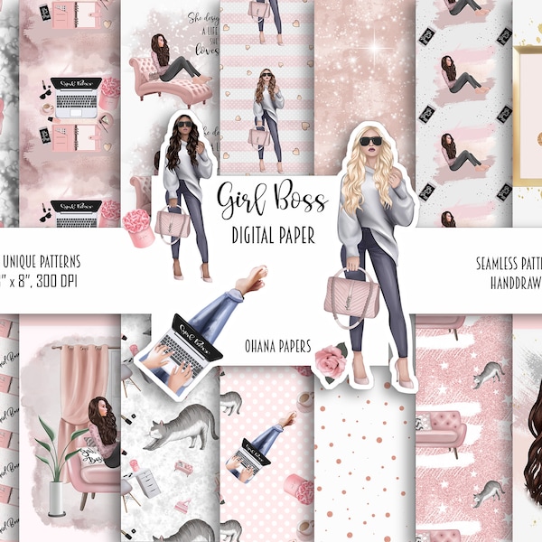 Girl Digital Paper - Etsy