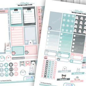 WINTER Happy Planner Printable Stickers Weekly Kit Winter Planner ...