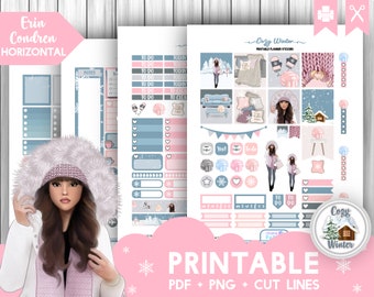 WINTER Printable Stickers EC Planner Stickers Erin Condren Horizontal ...