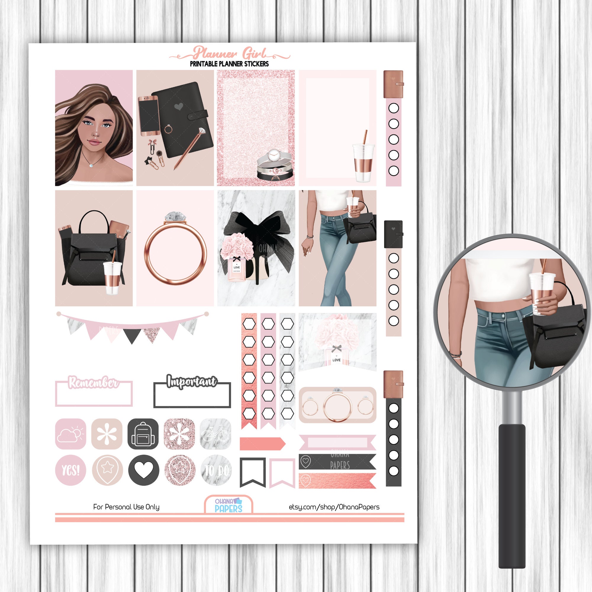 PLANNER GIRL Printable Planner Stickers Happy Planner Classic - Etsy