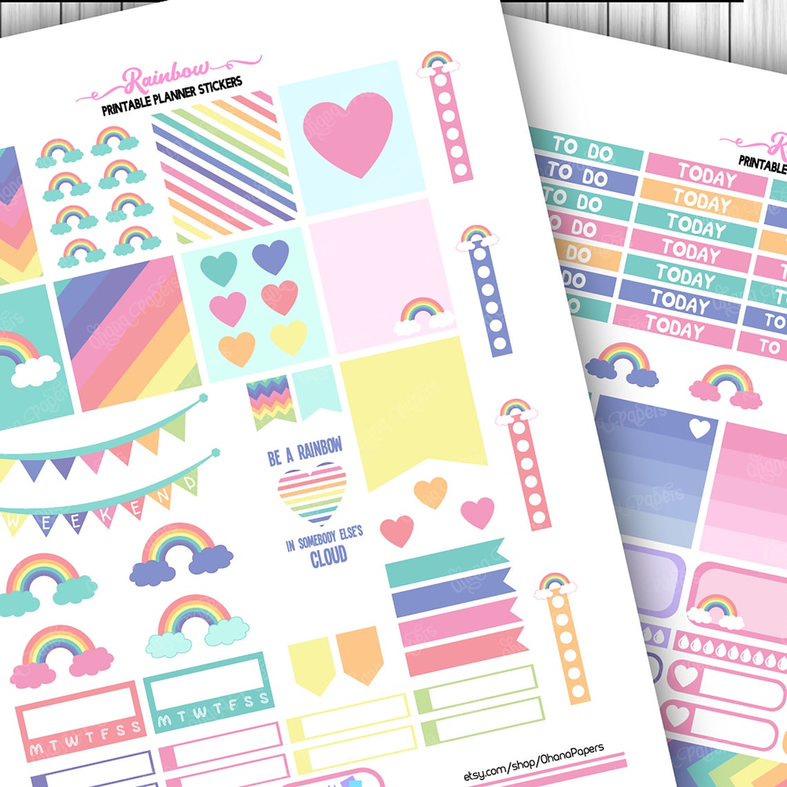 Pastel Rainbow Printable Planner Weekly Kit Erin Condren | Etsy