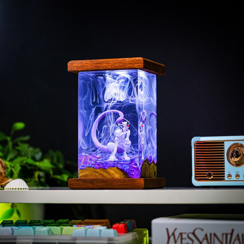 ME,WTWO Po.ke.m.on Lamp Custom P,oke,mon Epoxy Lamp Poke,mon Terrarium ...