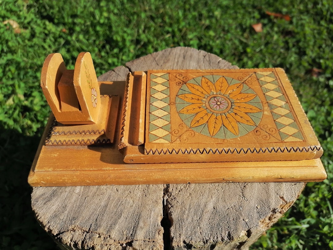 Vintage Cigarette Box, Wooden Cigarette Box, Wood Cigarette Case ...