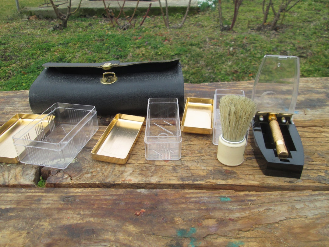 Vintage Shaving Set, Shaving Accessories, Shaving Kit in Black Case ...
