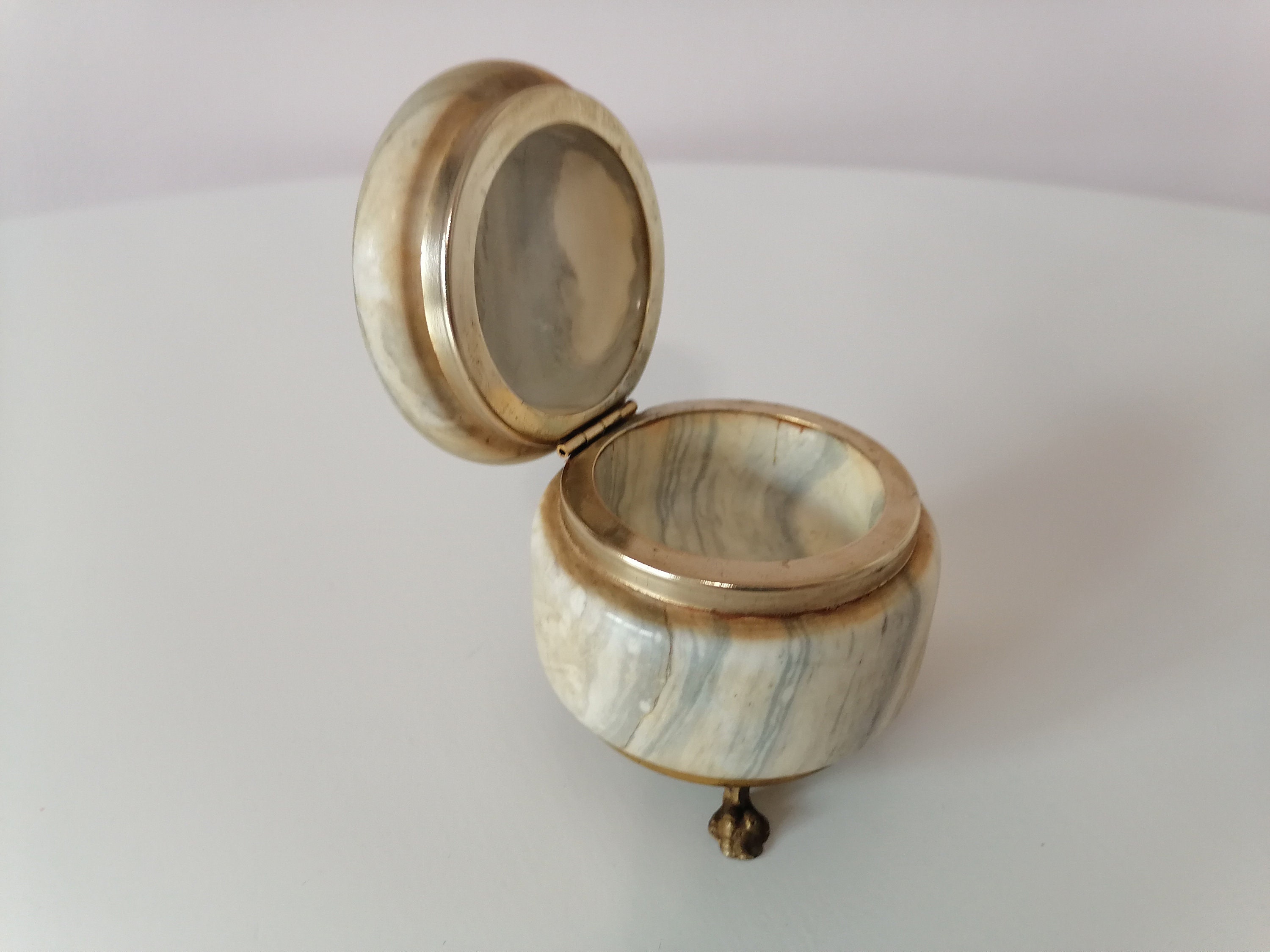 Round Marble Box Stone Jewelry Box Jewelry Storage - Etsy