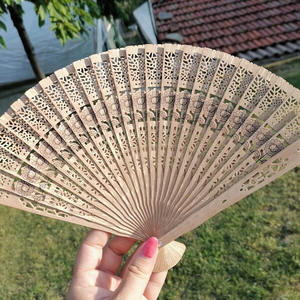 Wooden Hand Fan - Etsy