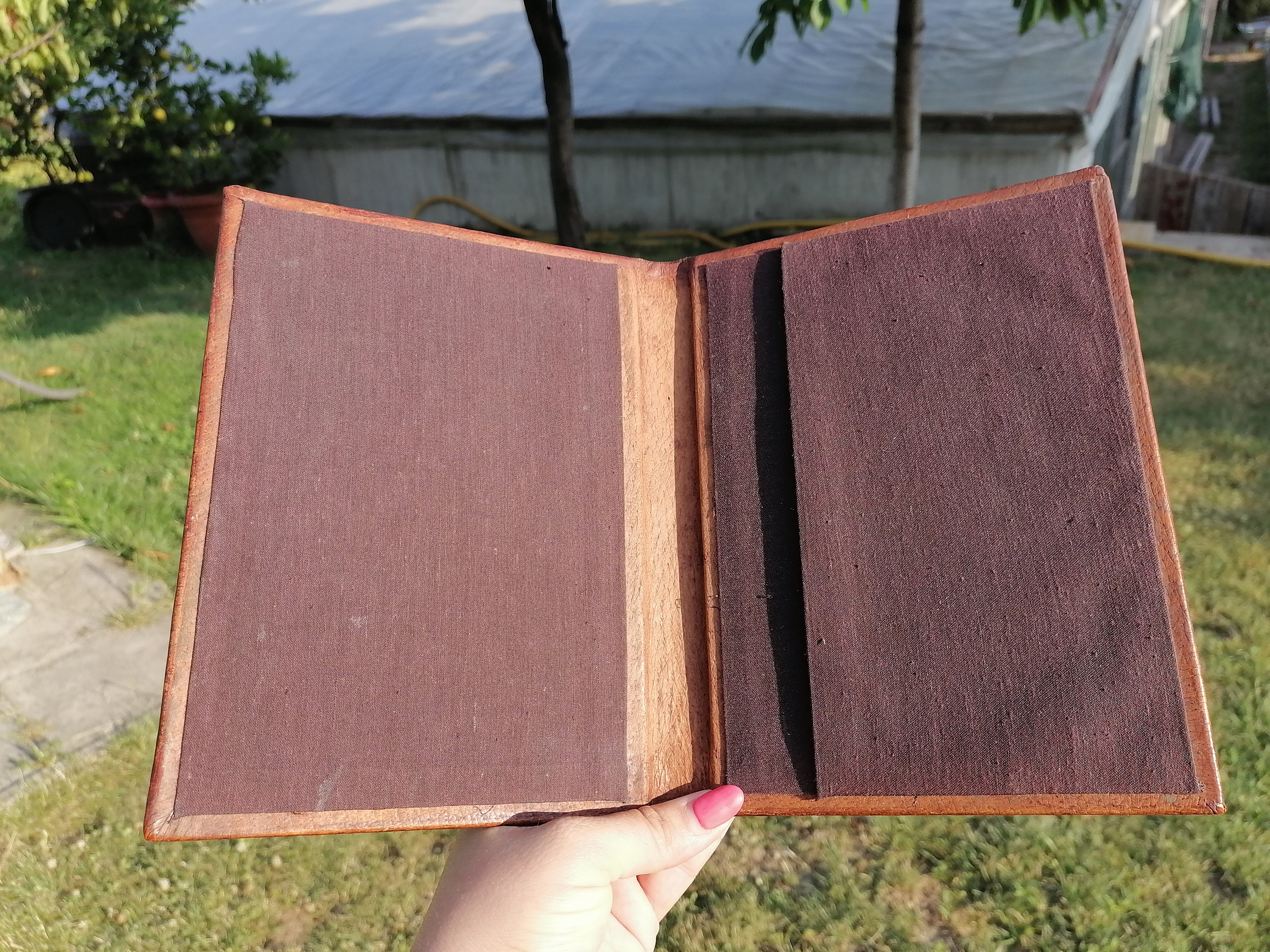 Genuine Leather Folder, Embossed Folder, Small Vintage Folder, Book ...
