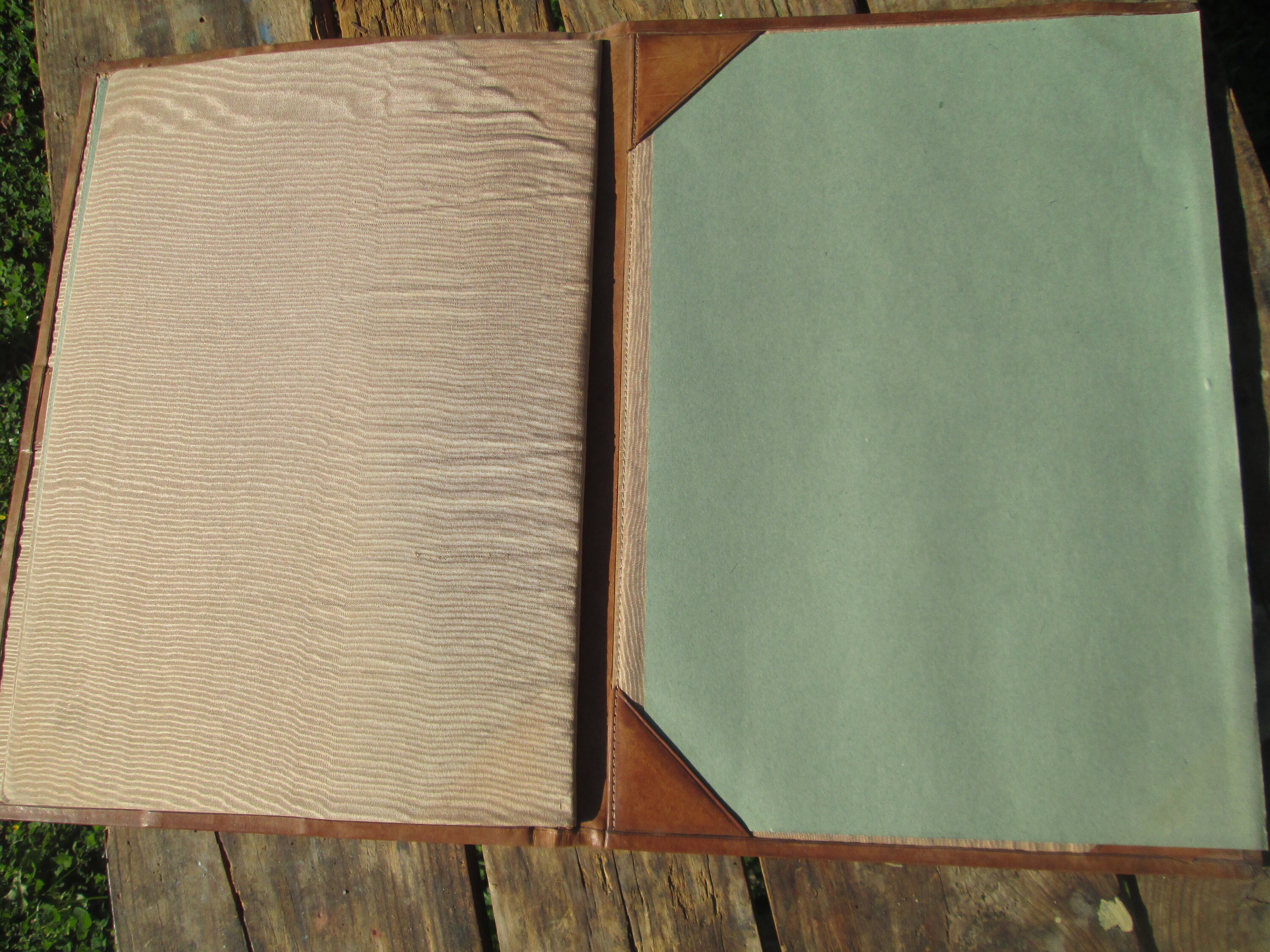 Leather Folder and Pencil Holder 50s, Genuine Leather Folder, Embossed ...