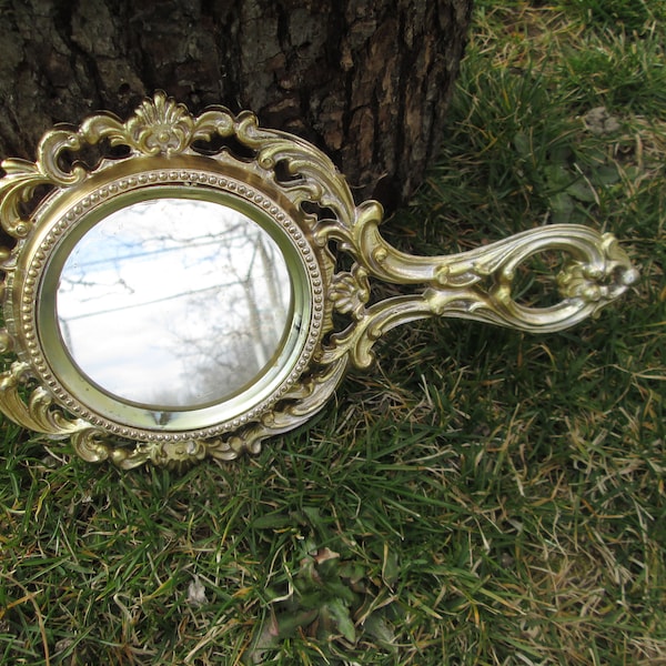 Vintage Hand Mirror - Etsy