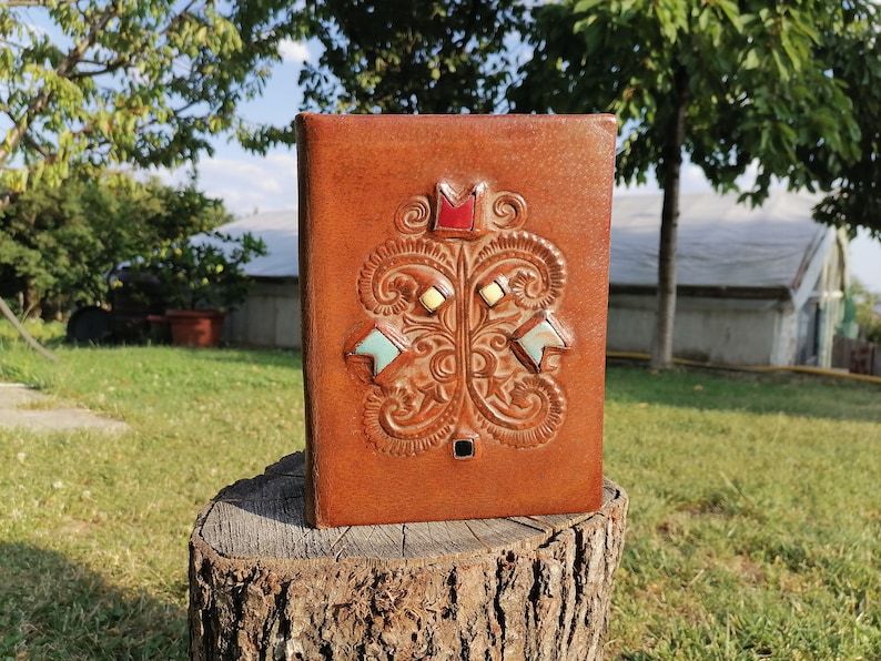 Genuine Leather Folder, Embossed Folder, Small Vintage Folder, Book ...