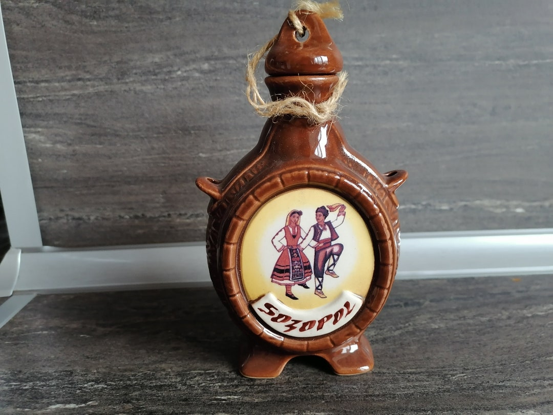 Matraz pequeño de cerámica, Matraz decorativo, Akrt popular de cerámica ...