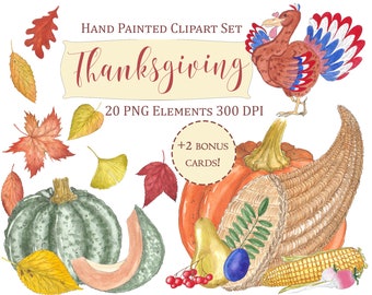 Thanksgiving Crafts Fall Cliparts Watercolor Pumpkins - Etsy