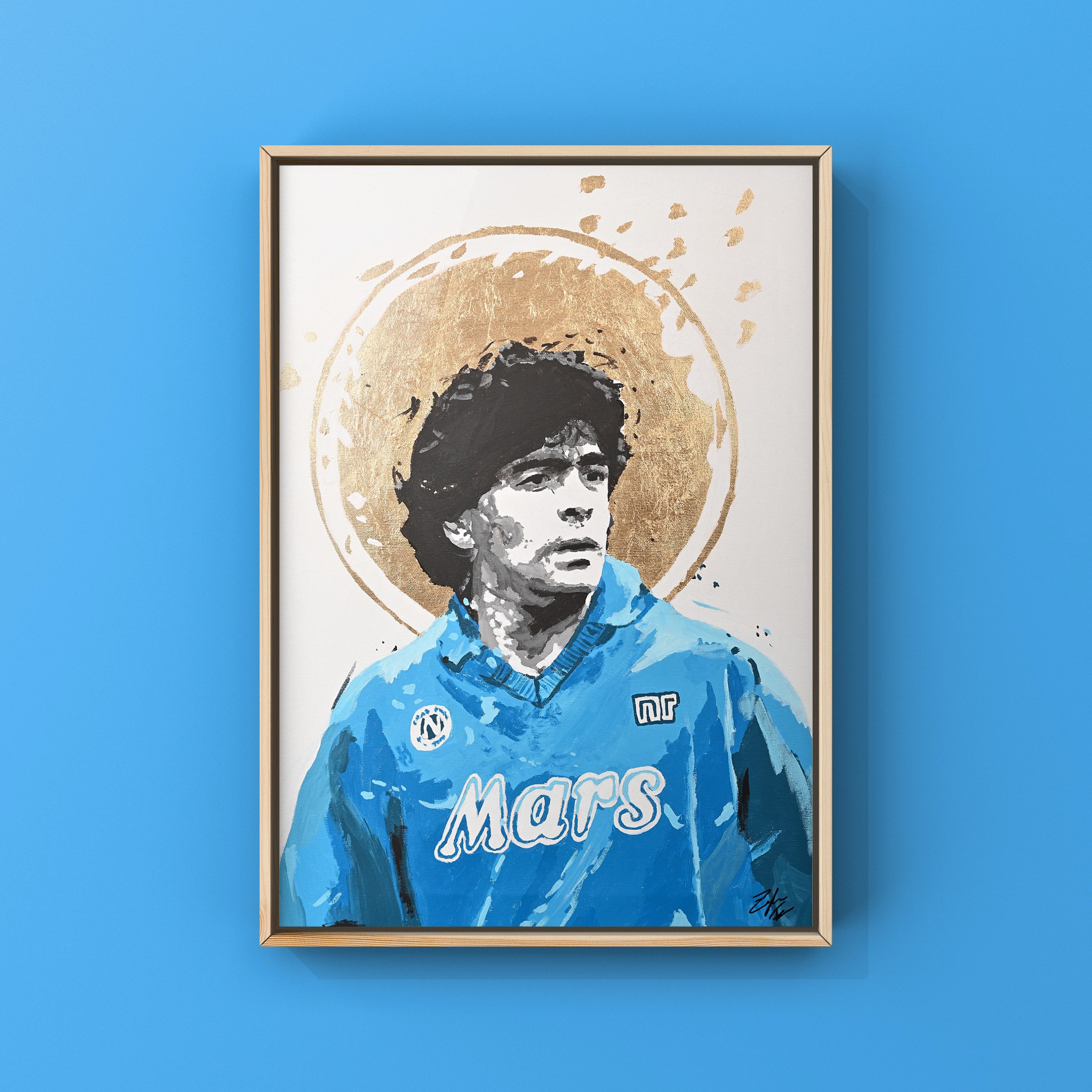 Stampa artistica artigianale Maradona D10S - Etsy Italia