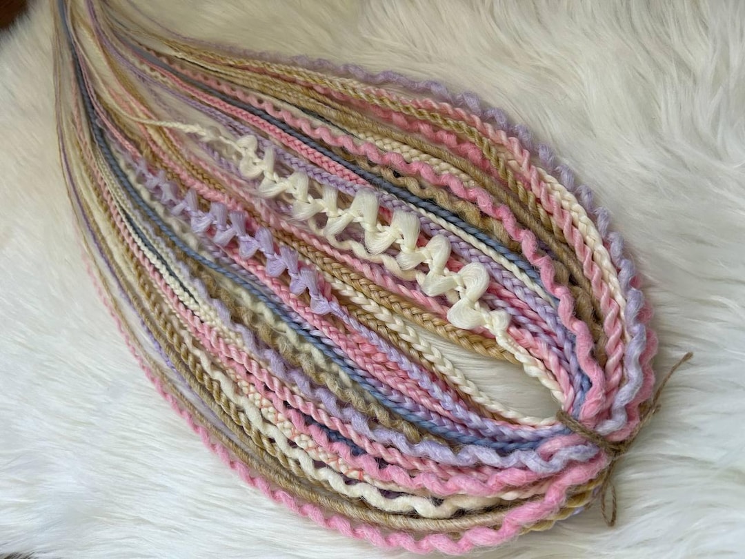 Candy Mix Braids/dreadlock /viking Style Synthetic Hair Extension/full ...