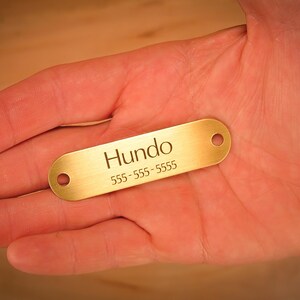 Dog Collar Name Plate - Solid Brass - Custom Engraved - Etsy