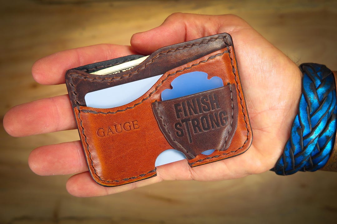 Custom Men’s Alliance Leather Front Pocket Challenge Coin Lewis Wallet ...