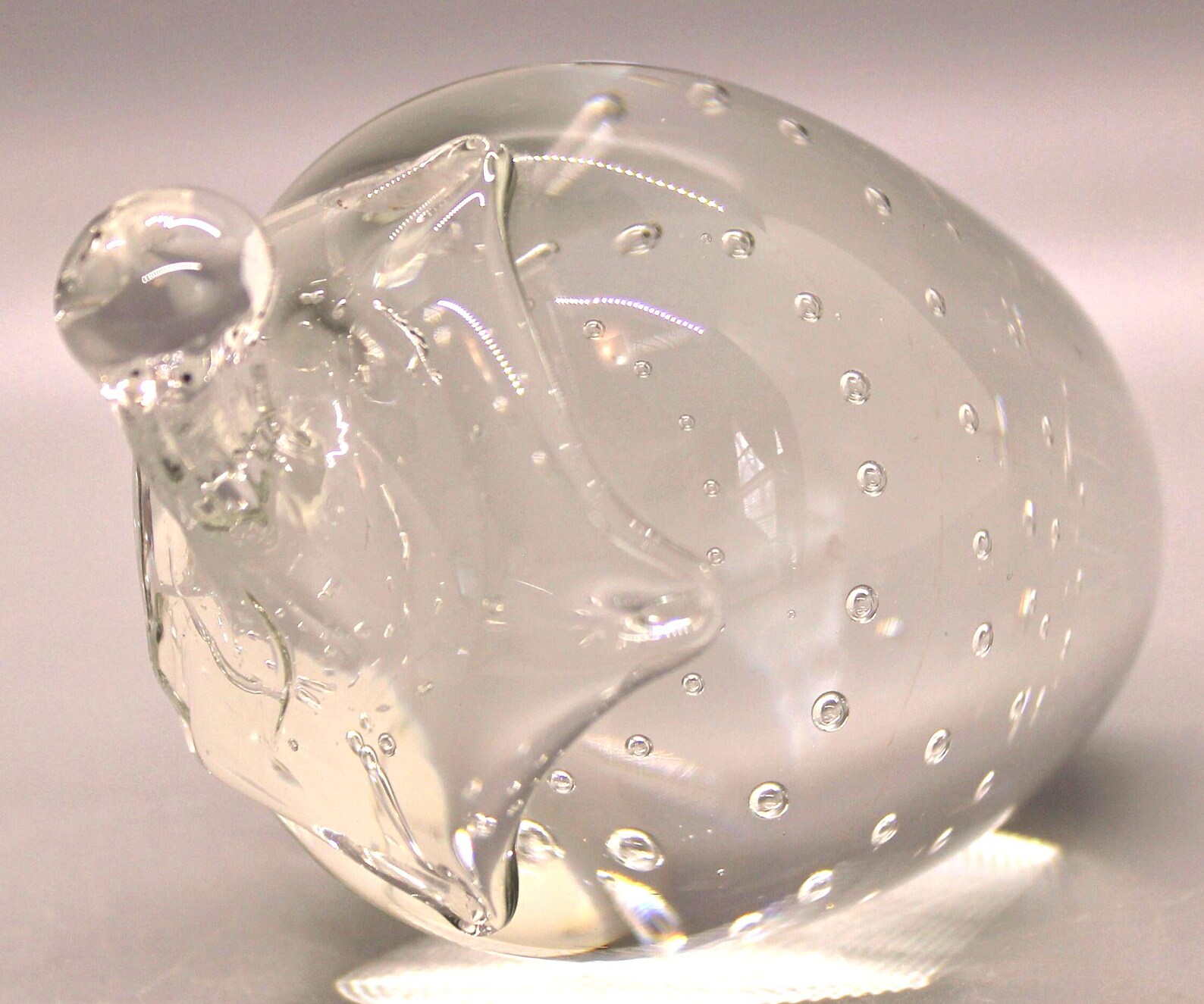 Vintage Glass Paperweight Strawberry, Clear Glass, Controlled Bubbles ...