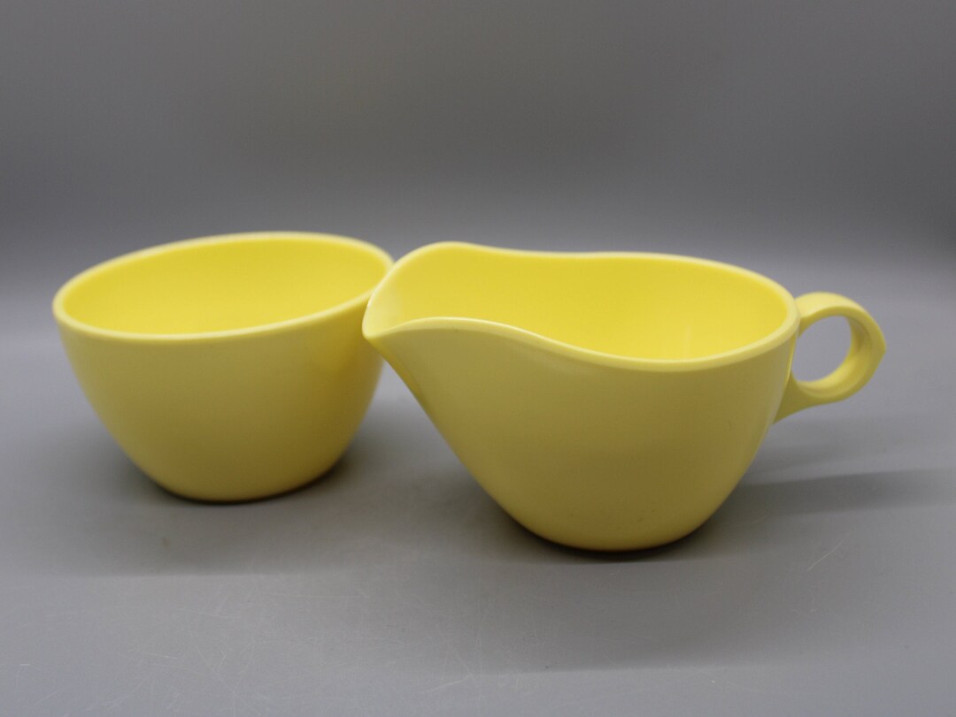 Vintage Windsor Melmac Sugar and Creamer, Canary Yellow 1950's Melmac ...