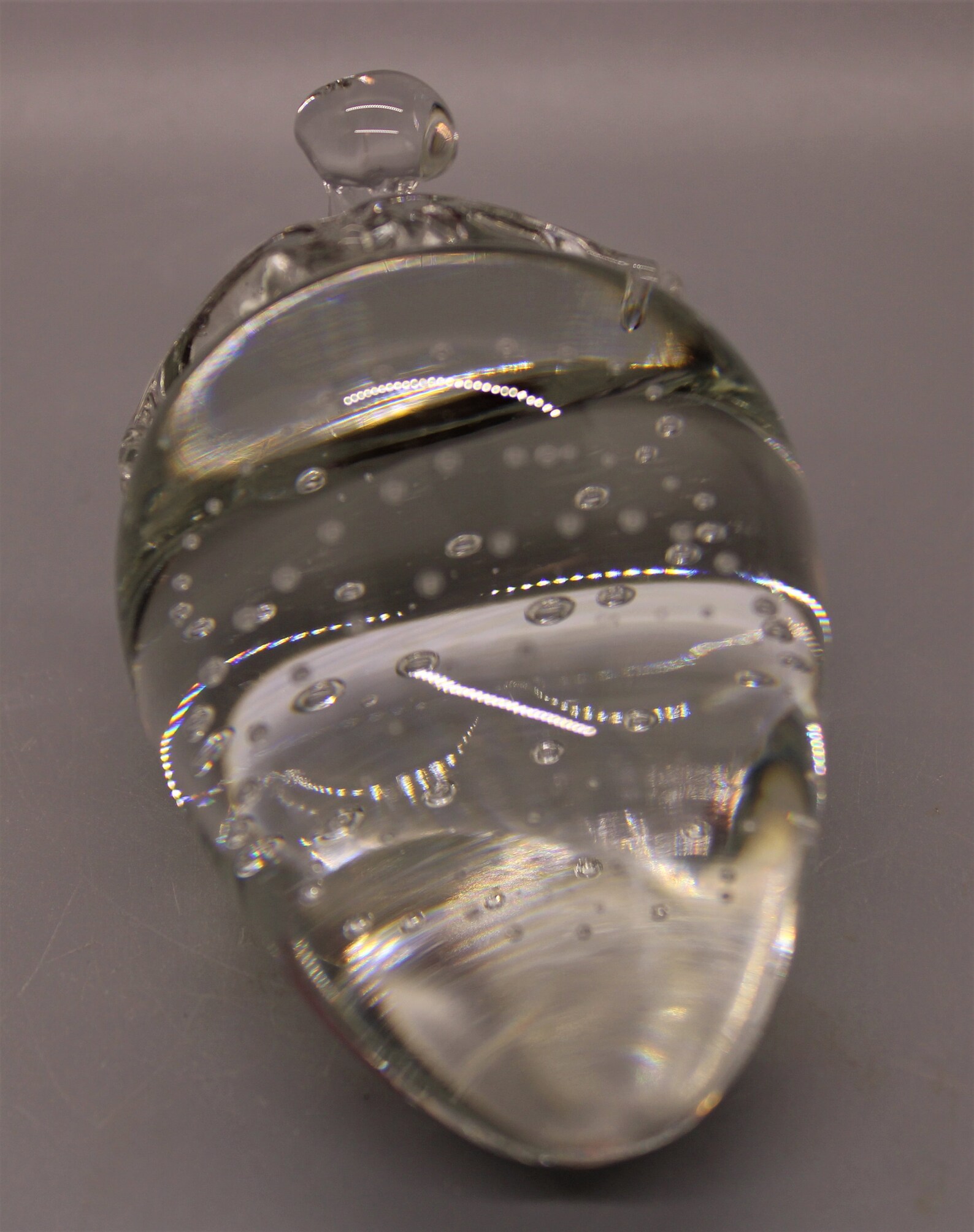 Vintage Glass Paperweight Strawberry, Clear Glass, Controlled Bubbles ...