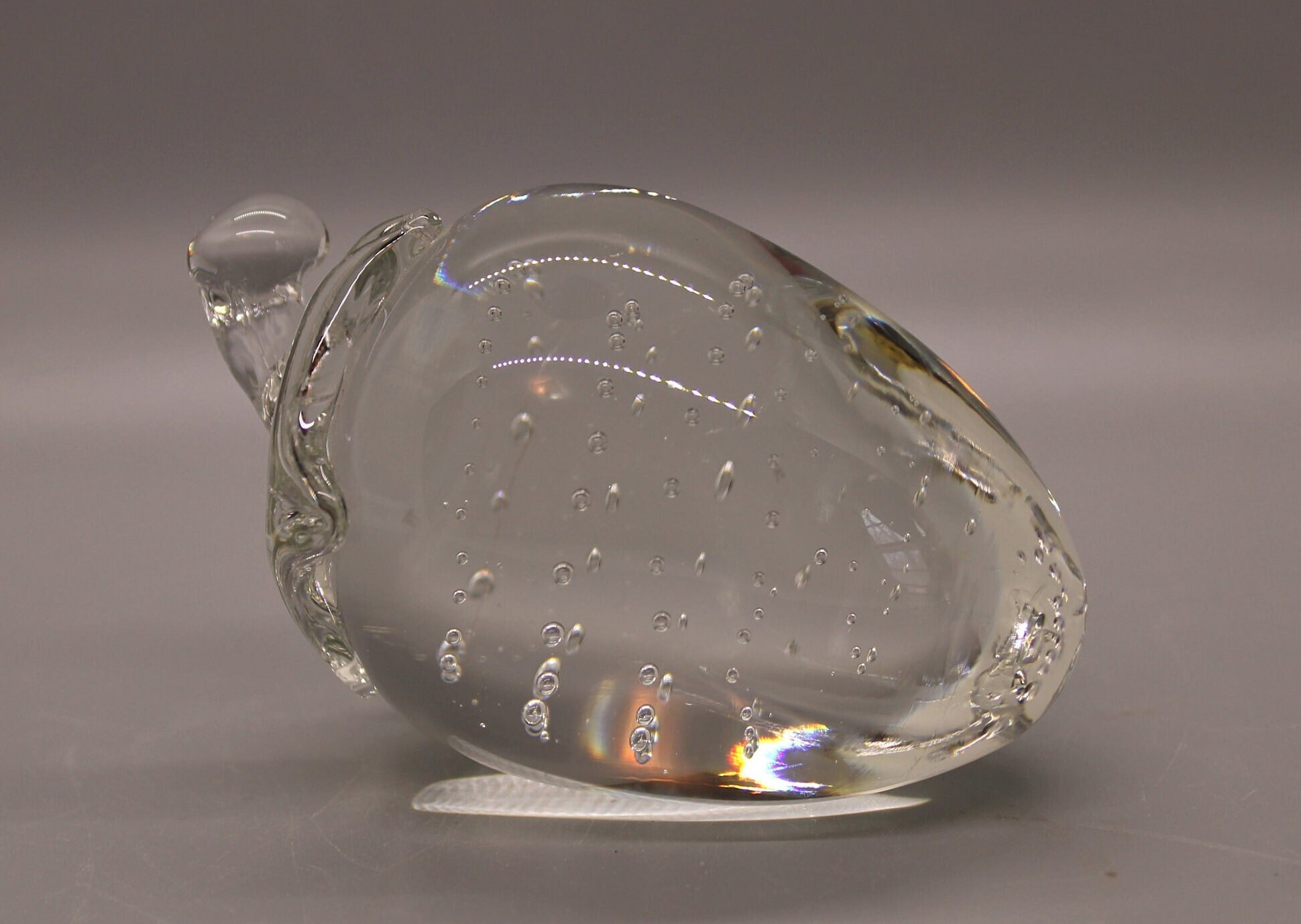 Vintage Glass Paperweight Strawberry, Clear Glass, Controlled Bubbles ...
